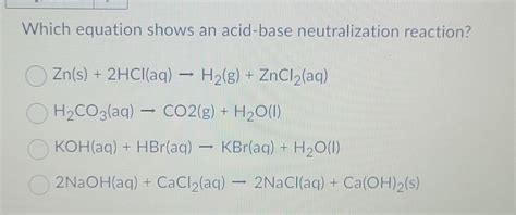 Acid Base Neutralization Reaction