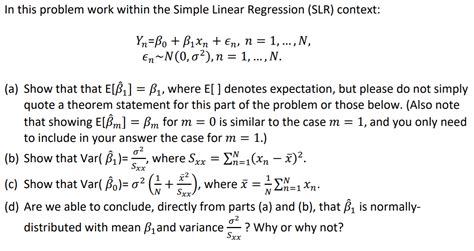 Solved In This Problem Work Within The Simple Linear Chegg Com