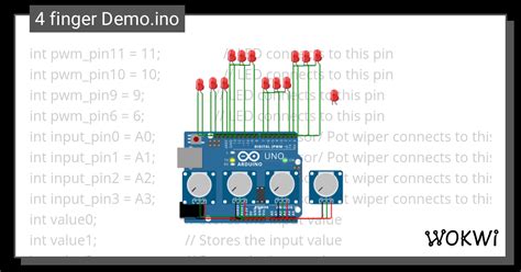 4 Finger Demo Wokwi Esp32 Stm32 Arduino Simulator