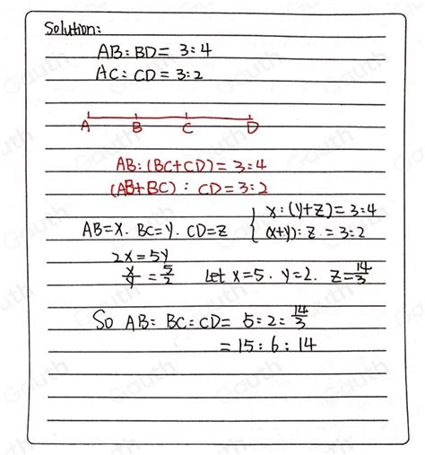 Solved The Points A B C And D Lie In Order On A Straight Line Abbd