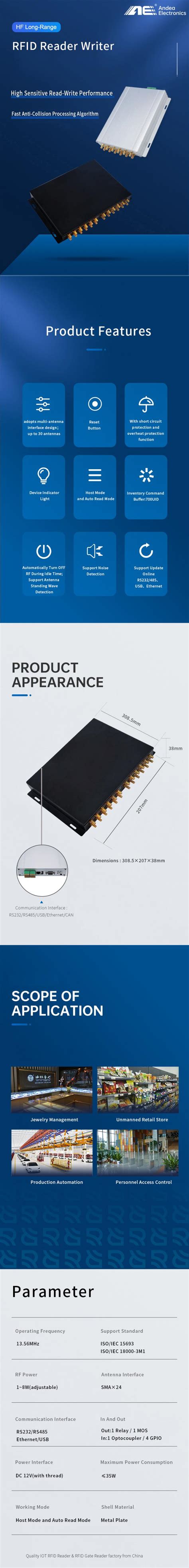 멀티 안테나 인터페이스 지지 라이브러리 관리 하드웨어 장비와 다재다능한 도서관 책장 Rfid 판독기