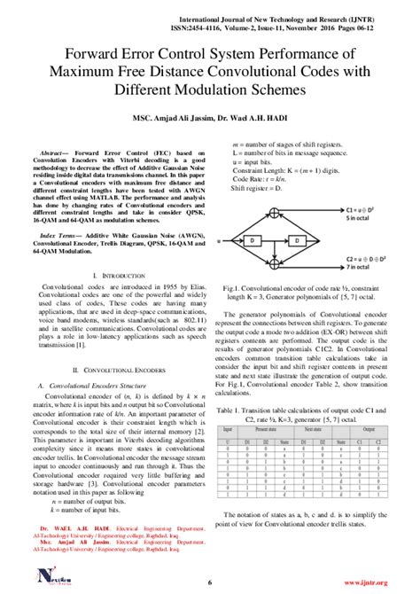 Pdf Forward Error Control System Performance Of Maximum Free Distance Convolutional Codes With