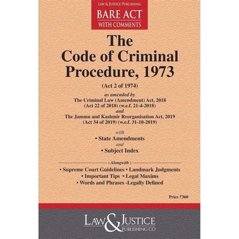 Code Of Criminal Procedure 1973 With State Amendments Best Book