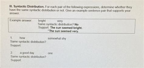 Iii Syntactic Distribution For Each Pair Of The
