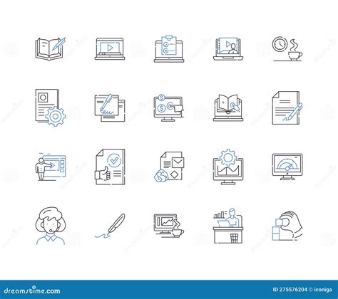 System Line Icons Collection Integration Optimization Automation Efficiency Security