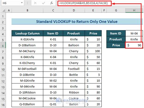 How To Use The Vlookup Function To Return Only One Value From Multiple Columns Methods