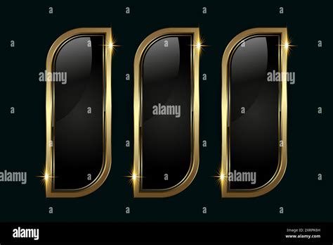 Set Of Luxury Button In Vector Illustration Three Modern Materical Premium Stoked Buttons In