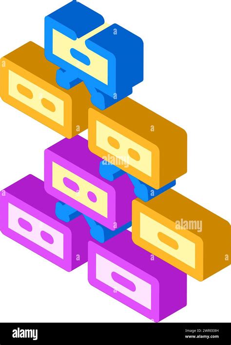 decision tree algorithm isometric icon vector illustration stock vector