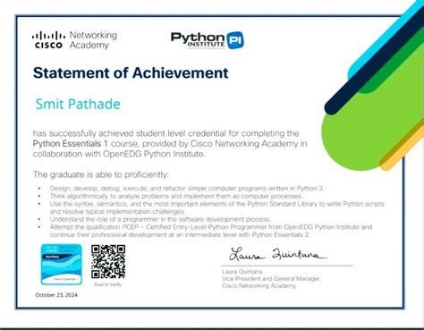 Python Cisco Certification Programming Cisco Smit Pathade