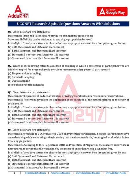 Ugc Net Research Aptitude Sample Questions Pdf Argument Validity