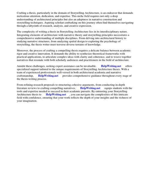Storytelling Architecture Thesis Pdf Narrative Storytelling