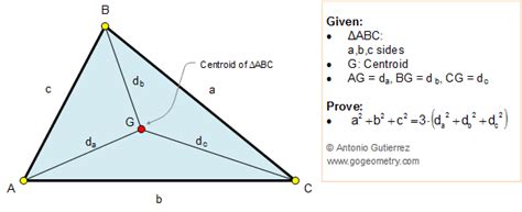 Geometry Classes Problem Triangle Centroid Vertices Distances Squares Elearning