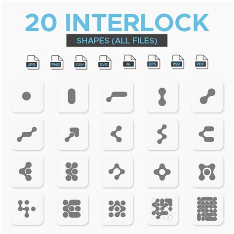 20 Interlock Shapes Masterbundles