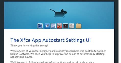 Questionnaire The Xfce App Autostart Settings Ui Rxfce