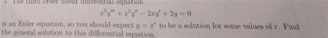 Solved The Third Order Linear Differential Equation X 3y