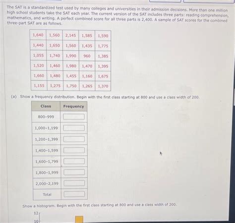 Solved The Sat Is A Standardized Test Used By Many Colleges
