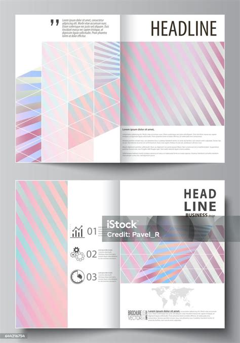 Bi에 대 한 비즈니스 템플릿 접어 소책자 플라이어 소책자 또는 보고서 표지 템플릿 A4 크기에 추상 벡터 레이아웃 달콤한 핑크와 파란색 장식 꽤 낭만적인 디자인 귀여운