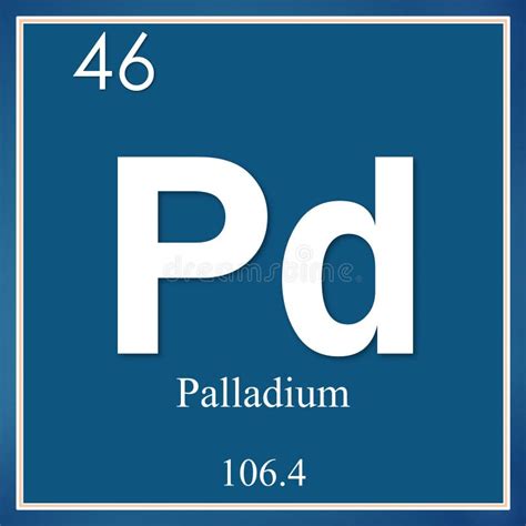 Palladium Chemical Element Symbol On Dark Green Abstract Background Stock Illustration