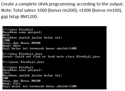 Solved Create A Complete Java Programming According To The
