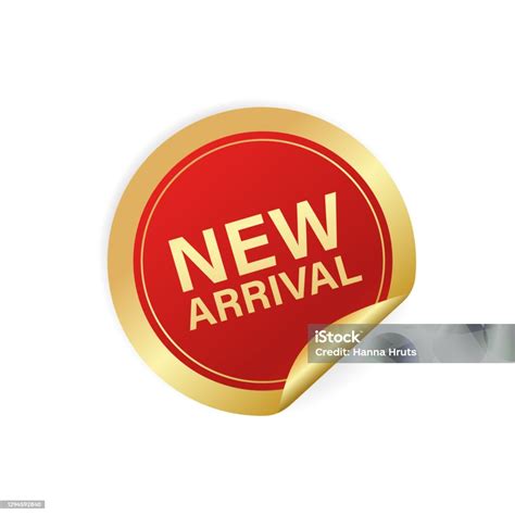 Modern Red New Arrival Sticker Great Design For Any Purposes Vector