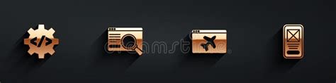 Set Front End Development Ui Or Ux Design Website Template And Icon