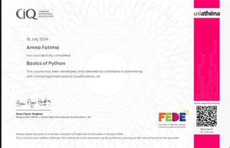 Amna Shahbaz On Linkedin Received My Phython Course Certificate Today