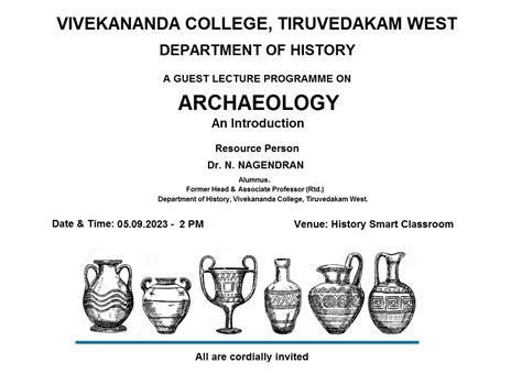 Archeology An Introduction Guest Lecture Programme Vivekananda College