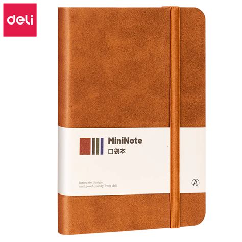 Sổ Tay Bìa Da Mini A6 Cao Cấp Deli 192 Trang 80gsm Sổ Da Ghi Chép