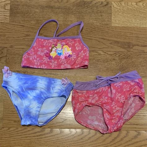 Disney Princess Mix And Match Belle Cinderella Swimsuit Bikini Set Girls