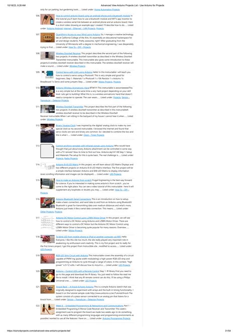 Advanced View Arduino Projects List Use Arduino For Projectspdf