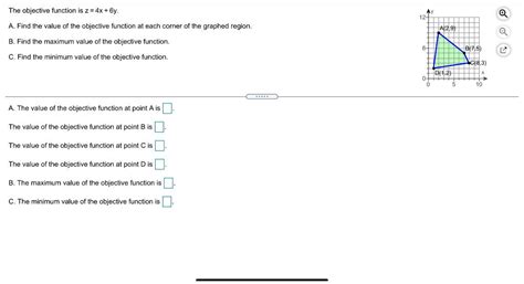 Solved The Objective Function Is Z 4x 6y Ay 12 1 A 2 9