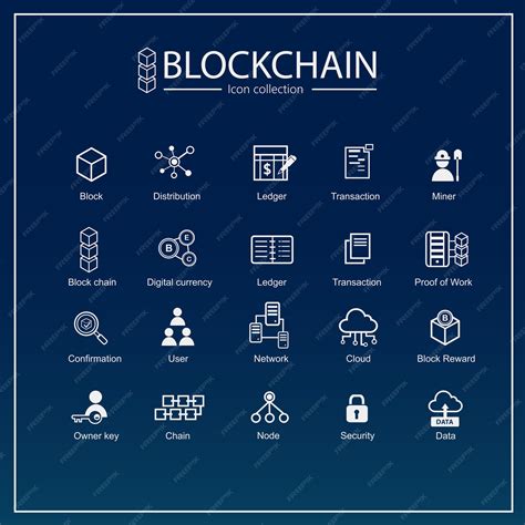 Premium Vector Blockchain Icon Set