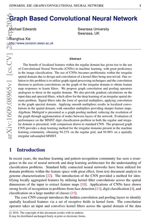 PDF Graph Based Convolutional Neural Network
