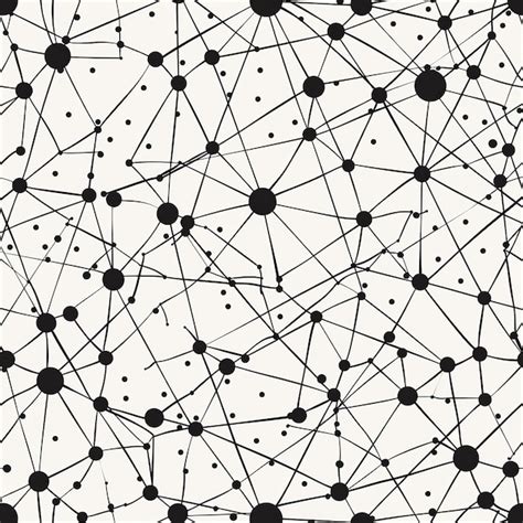 Black Lines And Dots Seamless Geometric Pattern Monochrome Wallpaper Premium Ai Generated Image