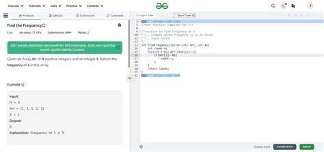 day 65 of 100daysofcode challenge solved a geeksforgeeks question