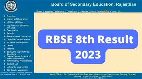 Rbse 8th Result 2023 Announced Check राजस्थान आठवीं बोर्ड रिजल्ट Marks At Rajshaladarpannic