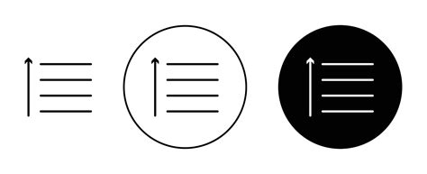 Sort Amount Up Icon Set Sort Arrow Filter Button Symbol In Black Filled And Outlined Style