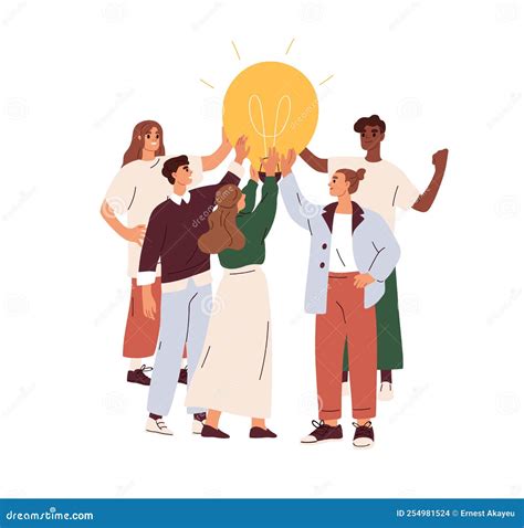 creative business team and lightbulb work under brilliant idea brainstorming finding solution