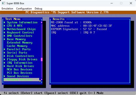 super 8086 box my home built pc xt emulator with adlib mpu 401 joystick and ne2000 support