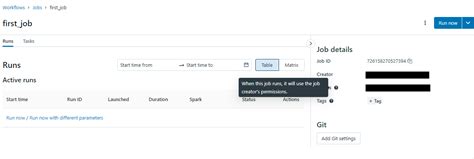 How To Show Column Run As User In Databricks Workflows Job Runs Tab