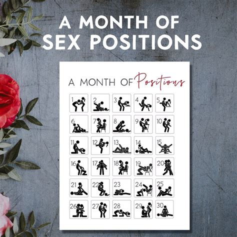 Sex Positions Sex Challenge Sex Calendar Month Of Sex Positions Printable Sex Game Etsy