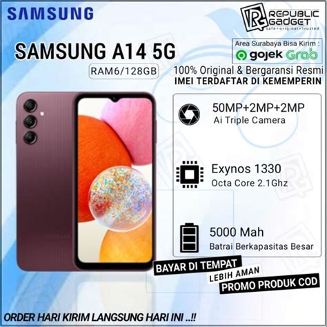 Jual Samsung Galaxy A14 5G Ram6 128Gb New Segel 100 Original Garansi Resmi SEIN Samsung