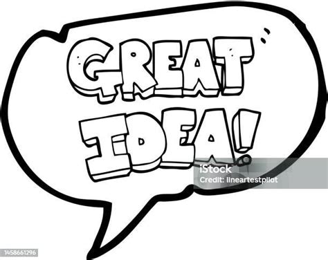 Freehand Drawn Speech Bubble Cartoon Great Idea Symbol向量圖形及更多傳統圖片 Istock