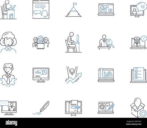 Task Coordination Line Icons Collection Collaboration Organization Scheduling Delegation