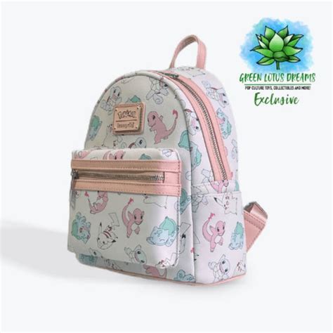 Loungefly Pokémon Starters Pastel All Over Print Mini Backpack Gld