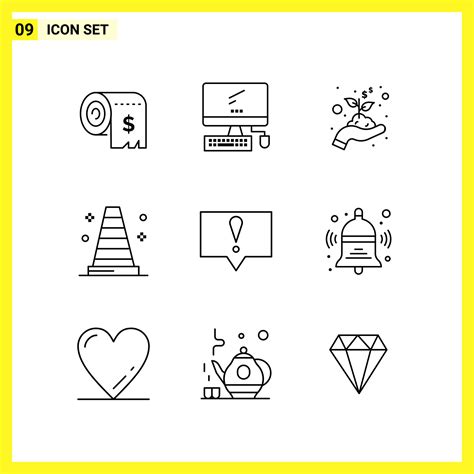 9 Icon Set Simple Line Symbols Outline Sign On White Background For