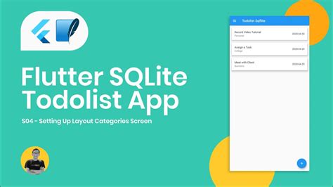 04 Setting Up Layout Categories Screen Flutter Sqflite Todolist App Tutorial Youtube