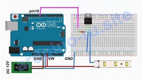 Arduino светодиодная лента как подключить скетч схема