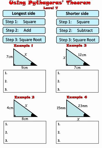Pythagoras Theorem Worksheet Pdf Fresh Gcse Introducing Pythagoras