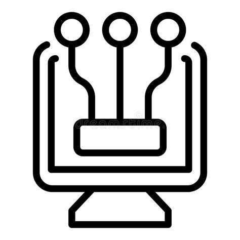 Digital Data Icon Outline Vector Business Technology Stock Vector